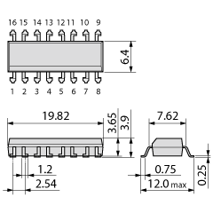 DIP16(LF4) | Package & Packing Information | Toshiba Electronic Devices ...