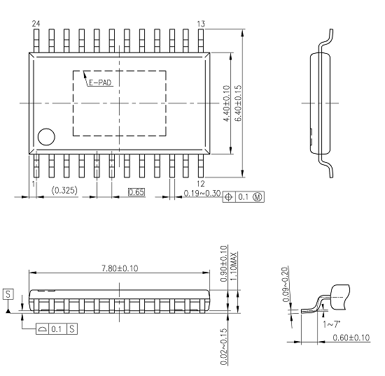 P-HTSSOP24-0508-0.65-001 | Package & Packing Information | Toshiba ...