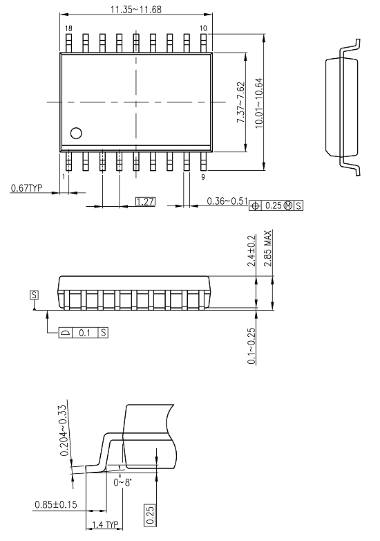 P-SOP18-0812-1.27-001 | パッケージ/包装情報 | 東芝デバイス＆ストレージ株式会社 | 日本