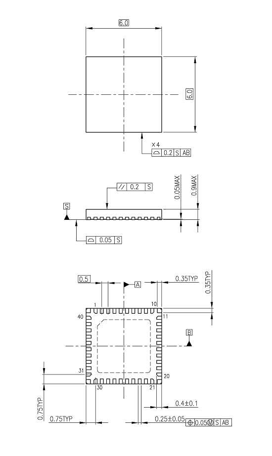 P-VQFN40-0606-0.50-001 | Package & Packing Information | Toshiba ...