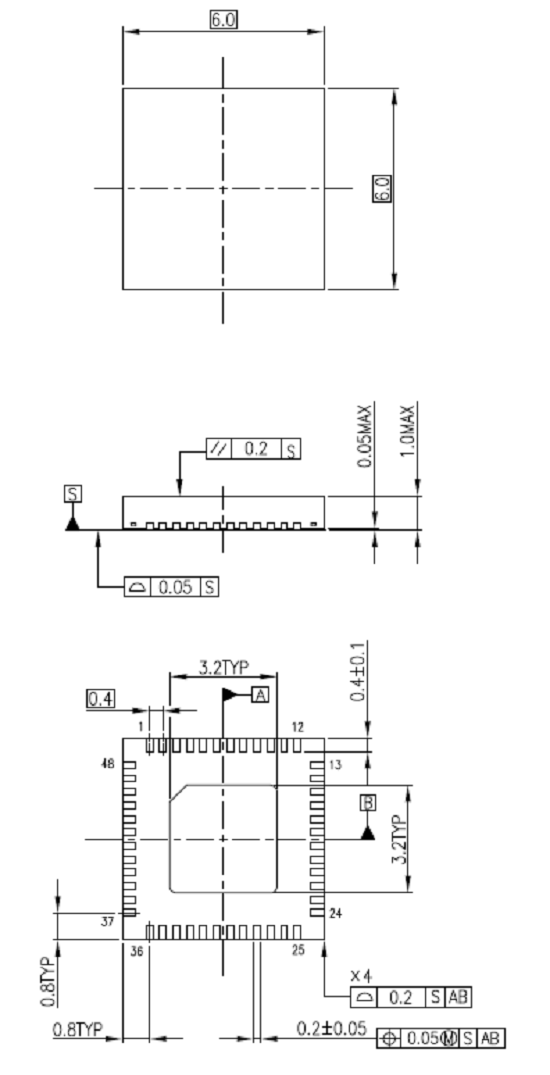 P-VQFN48-0606-0.40-002 | Package & Packing Information | Toshiba ...