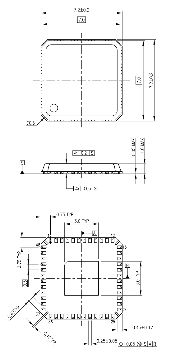 P-VQFN48-0707-0.50-002 | Package & Packing Information | Toshiba ...