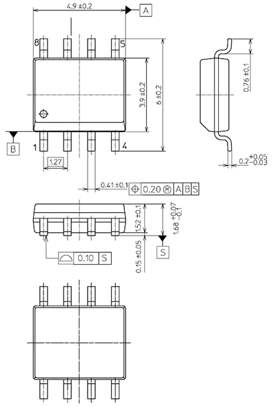SOP-8(2-5R1S) | Package & Packing Information | Toshiba Electronic ...