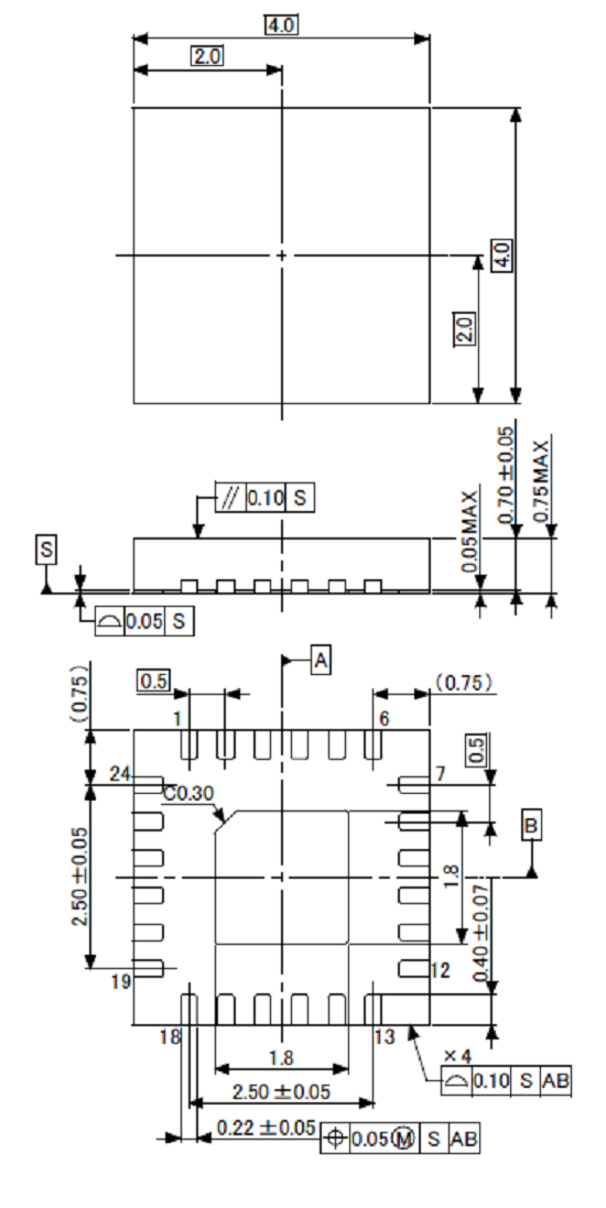 P-WQFN24-0404-0.50-001 | Package & Packing Information | Toshiba ...
