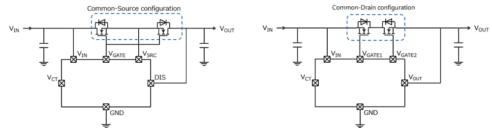 What is reverse-current blocking using external back-to-back MOSFETs? | Toshiba Electronic ...